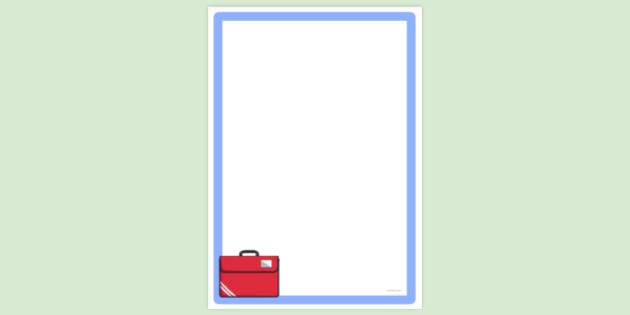 FREE! - Book Bag Page Border | Save time planning with Twinkl