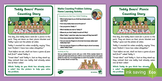 👉 Maths Problem Solving Story: Teddy Bear Picnic Home Learning