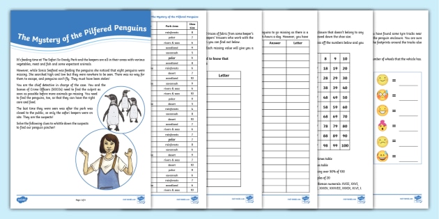Penguin Maths Game | UKS2 Maths Mystery Game (teacher made)