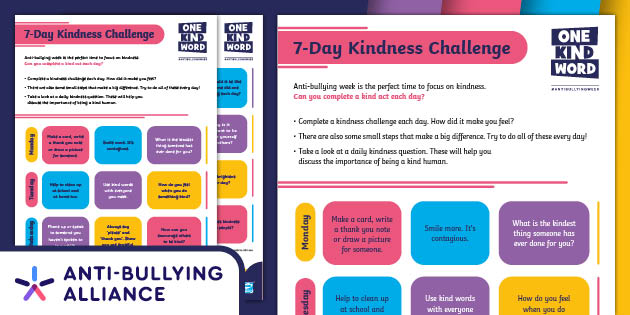 FREE! - Anti-Bullying Week: 7-Day Kindness Challenge (Ages 7 - 11)