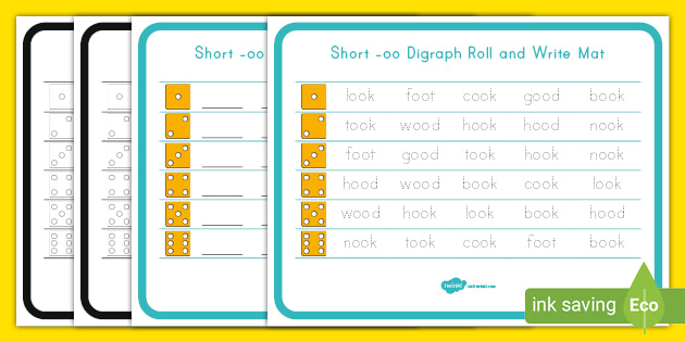 Short -oo Digraph Roll and Write Mat (teacher made)