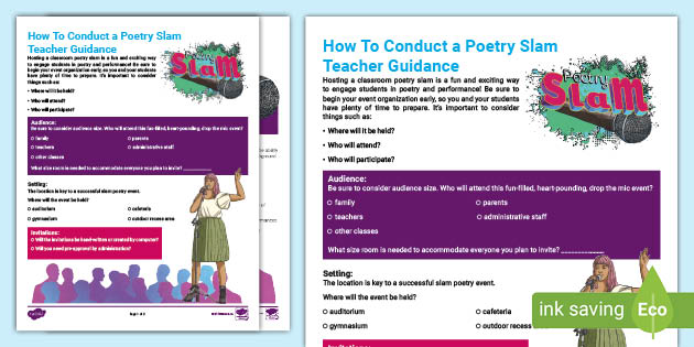 Printable Poetry Slam Teacher Guide | Twinkl USA