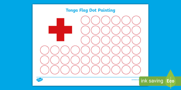 Tonga Flag Dot Painting Worksheet