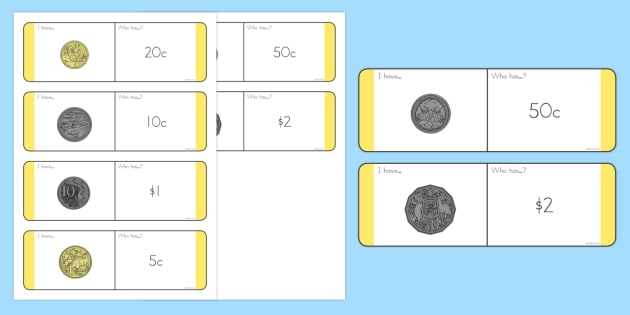 Australian Coins Loop Cards (teacher made)