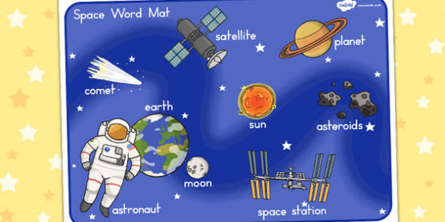 Space Scene Word Mat