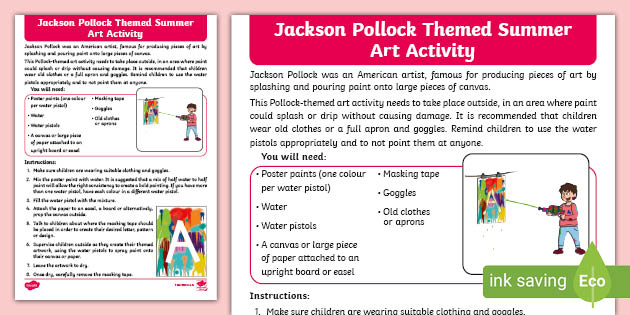 KS1 Jackson Pollock Inspired Summer Art Activity