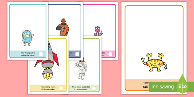 Space-Themed Measuring with Cubes Maths Activity Mats