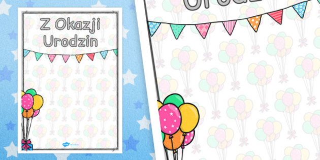 Urodzinowe materialy szkolne po polsku (teacher made)