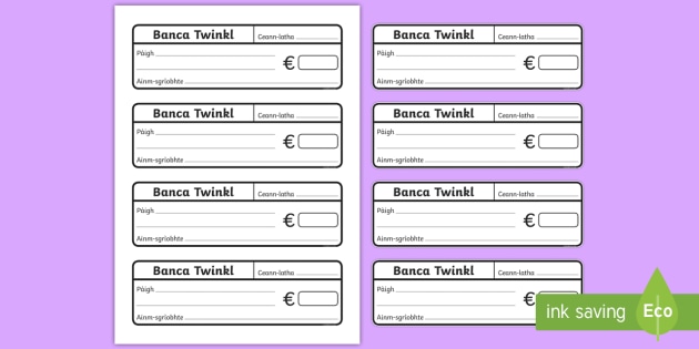 Toy Shop Cheque Book (teacher made)