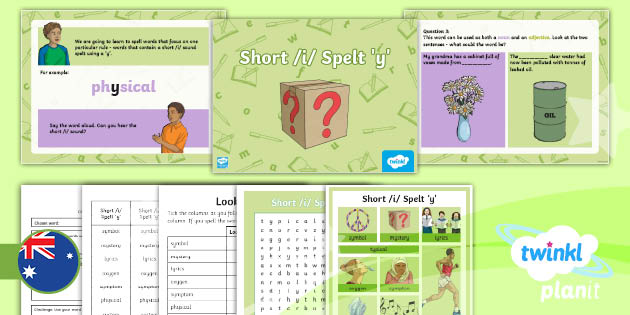 Year 5 Spelling: Short /i/ spelt 'y' (teacher made)