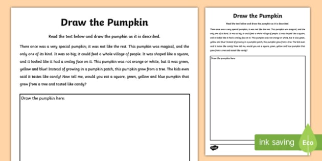 Draw the Pumpkin Worksheet / Worksheet