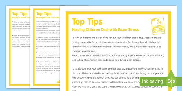 Top Tips For Helping Children Deal With Exam Stress