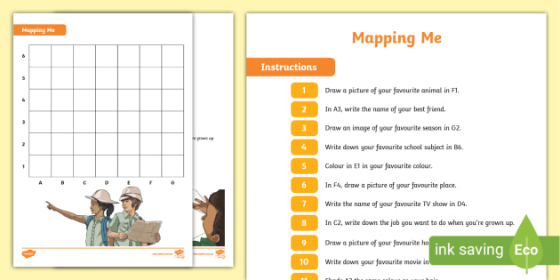 Mapping Me Activity Sheet (teacher made)