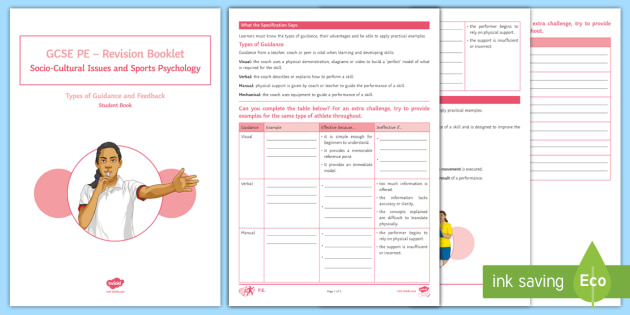 GCSE PE Types Of Guidance And Feedback Revision Booklet gcse-pe-types-of-guidance-and-feedback-revision-booklet