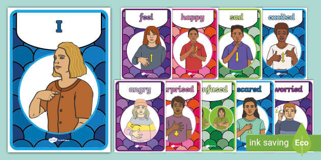 Auslan Emotions A4 Display Posters