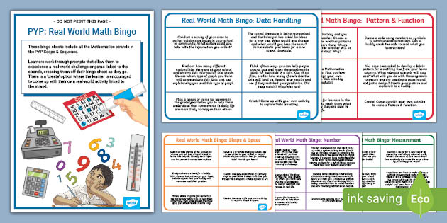 PYP: Real World Math Bingo (Teacher-Made)