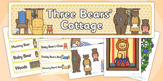 Three Bears Cottage Role Play Pack-three bears cottage, role