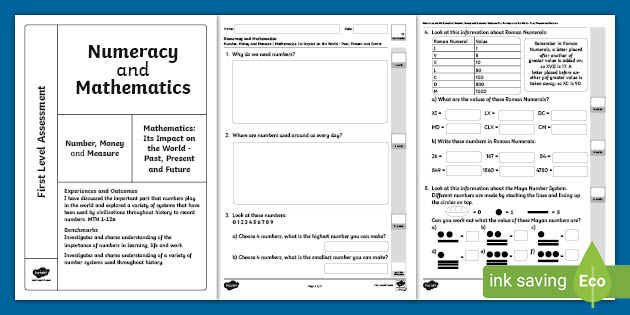 First Level Numeracy And Mathematics Assessment