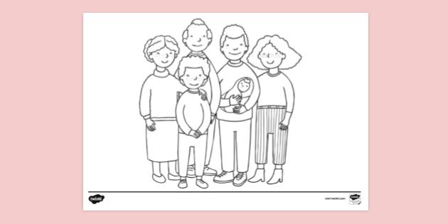 FREE! - Family Together Colouring | Colouring Sheets