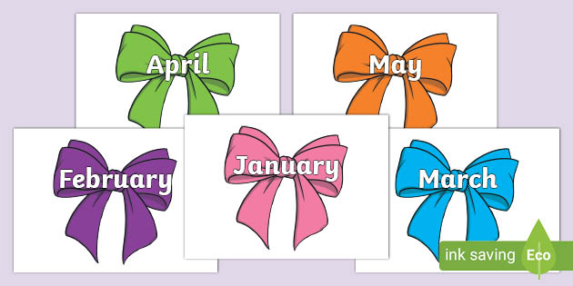 Months of the Year on Bows (teacher made)
