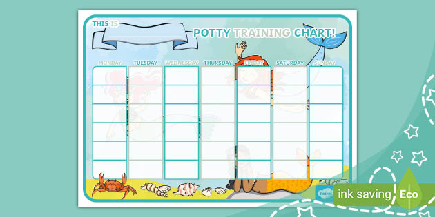 Mermaid-Themed Potty Training Chart (teacher made)