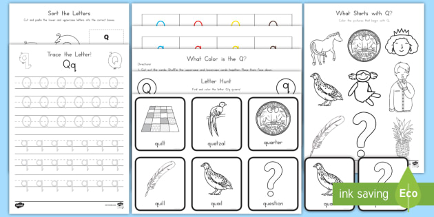 Letter Q Activity Pack - Alphabet Packets, Letter Q, Letter Formation ...