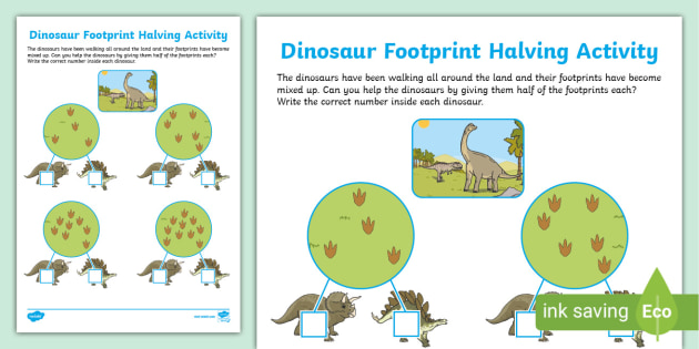 👉 Dinosaur Footprint Halving Activity (teacher made)
