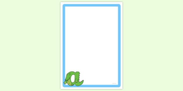 FREE! - A Alligator Lowercase Page Border | Twinkl Page Borders
