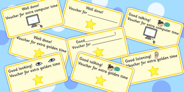 Editable Reward Vouchers (teacher made)