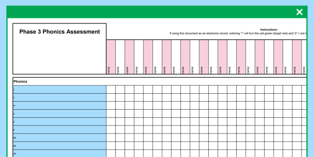 Letter and Sounds Checklist - Phase 2 Phonics Assessment