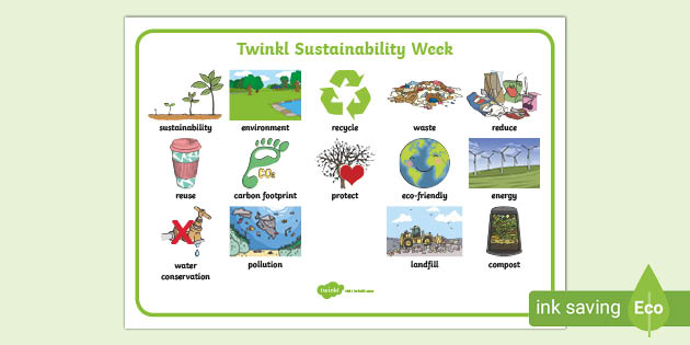 Twinkl Sustainability Week Word Mat (teacher made)