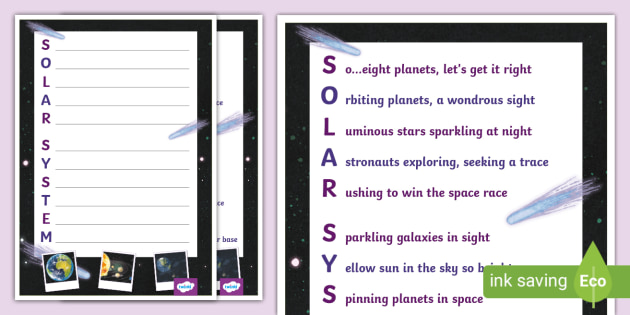Planets Acrostic Poem