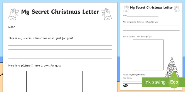 My Secret Christmas Letter (teacher made)