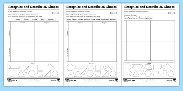 👉 Recognise and Describe 2D Shapes Maths Activity Sheet