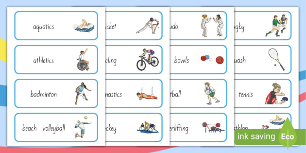 The Commonwealth Games Word Cards (teacher made)