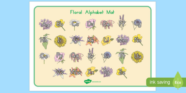 Floral Alphabet Mat
