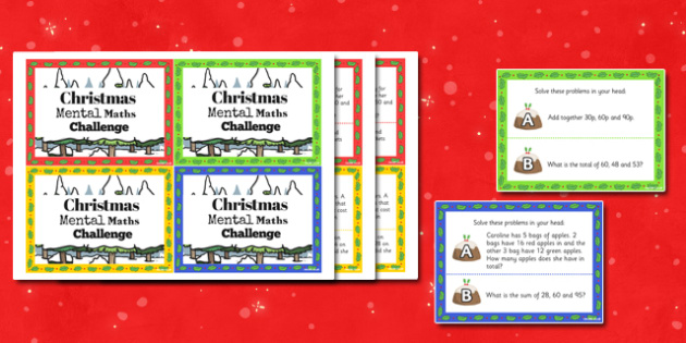 Christmas Mental Maths Challenge Cards (teacher made)
