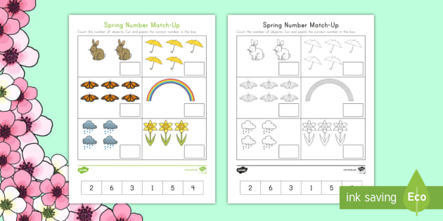FREE! - Spring Number Match-Up Activity (teacher made)