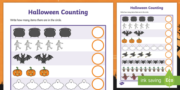 Halloween Counting Worksheet | Primary Resources - Twinkl