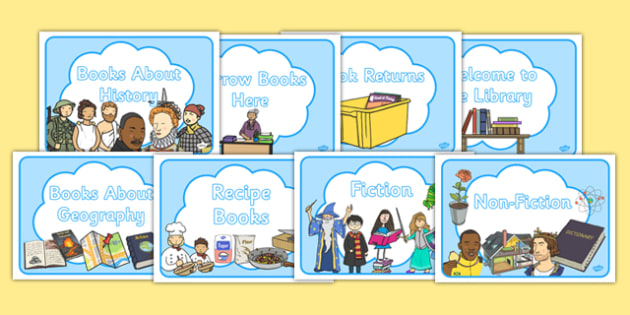 Library School Display Signs- library, school sign, library