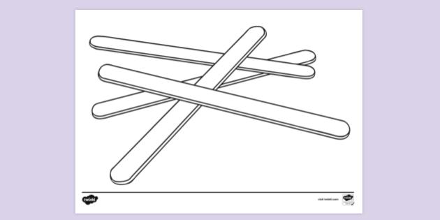 FREE! - Pile of Lolly Sticks Colouring | Colouring Sheets