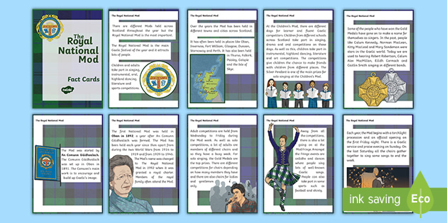 The Royal National Mod Fact Cards
