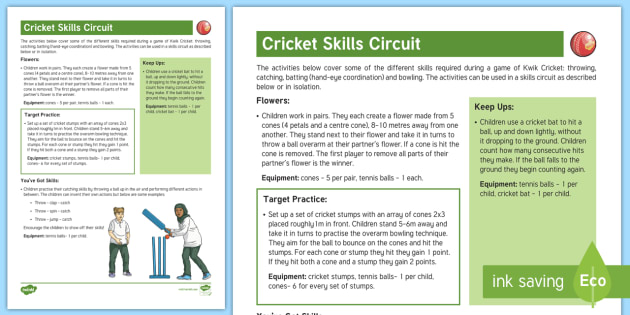 Cricket Skills Circuit (teacher made)