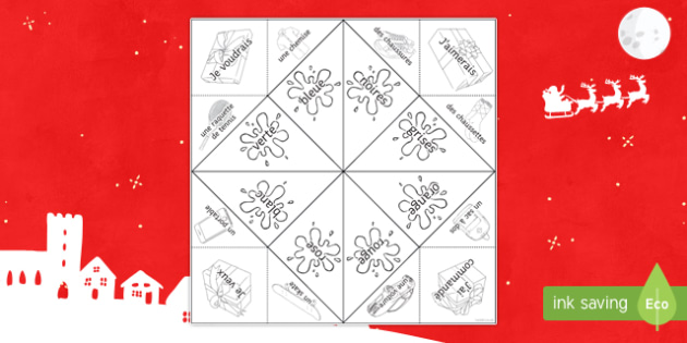 Christmas Sentence Building Fortune Teller French
