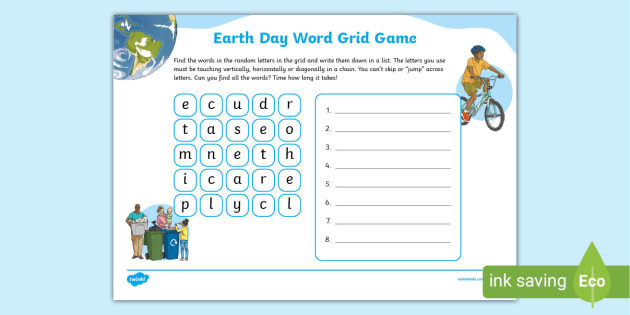 * NEW * Earth Day Word Grid Game (teacher made)