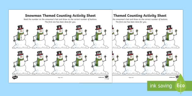 Snowmen Maths Counting Activity