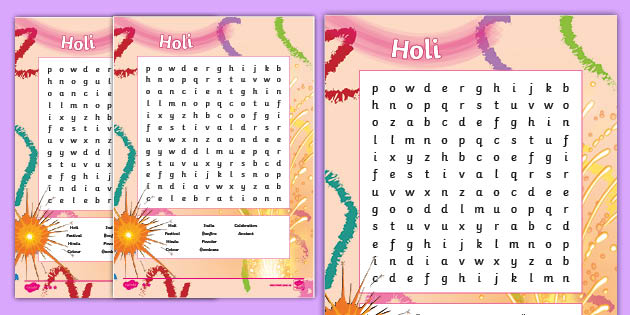 Crash Course Podcast Holi Differentiated Word Search