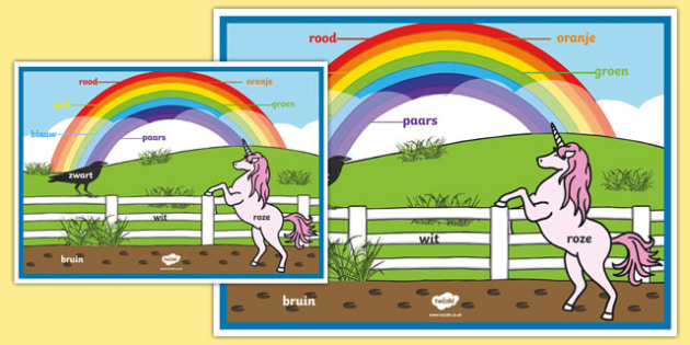 Rainbow Colours - Dutch A2 Display Poster (teacher made)
