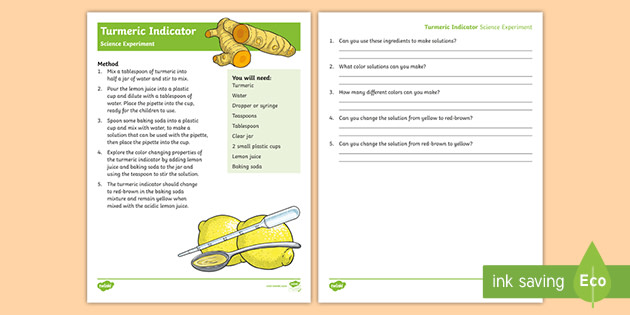 Turmeric Indicator Science Experiment (teacher made)