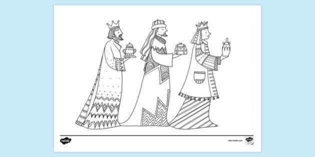 FREE! - Wise Men Visit Jesus Colouring Page | Colouring Sheets